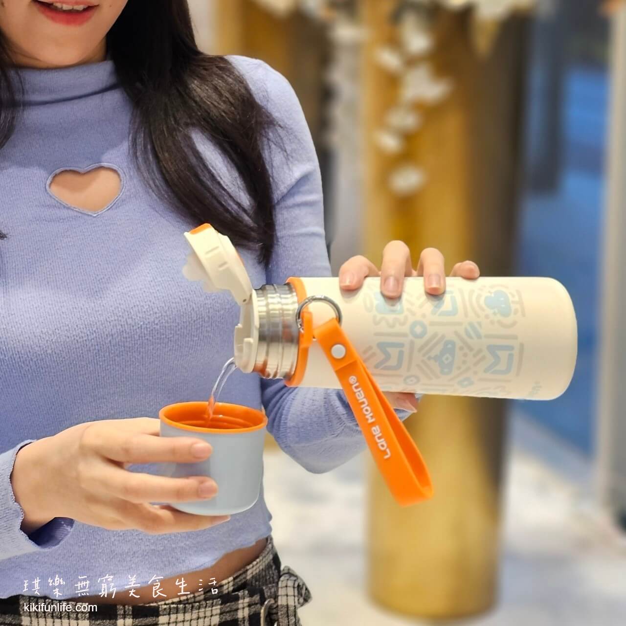 【Lane mouen覽萌】手繪系列兩用不鏽鋼保溫杯開箱！一鍵開關+可濾茶葉+水壺背帶+杯蓋可當杯子+防滑靜音 時尚可愛的彈跳保溫瓶推薦 ...